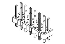 C-Grid Header, 2.54mm Pitch, Through Hole, Dual Row, Vertical, 12 Circuits, 0.025µm Gold (Au) Plating, Tray Packaging, Lead-Free