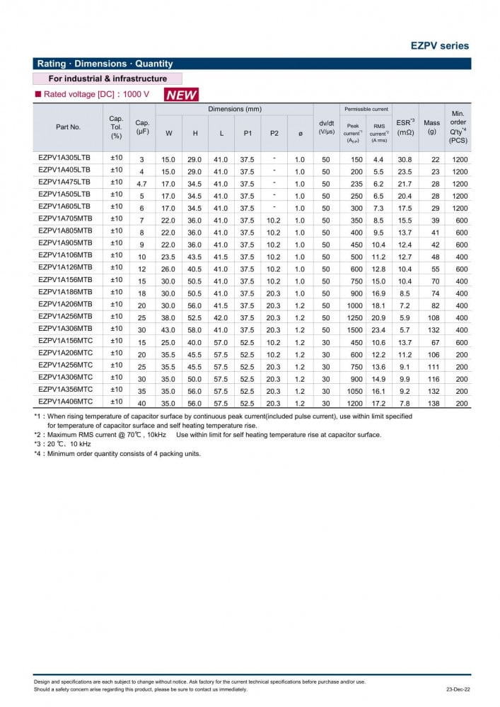 EZPV datasheet page 5