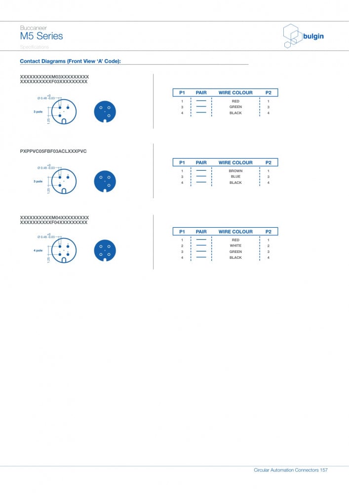 Bulgin M5 connector documentation page 6