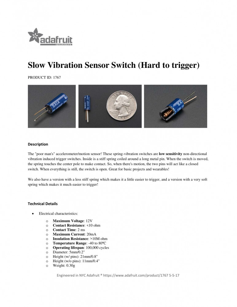 Adafruit 1767 technical document preview