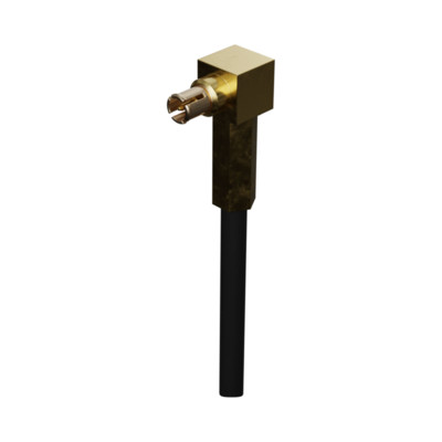 SSMCX Plug, Right-Angle, Crimp, for RG-178/RG-196 Cable, Brass Body, Gold (Au) Plated, 50 Ohms for sale