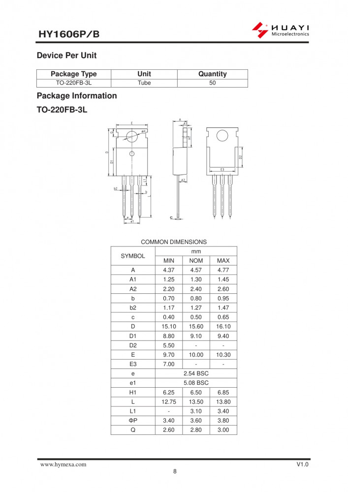 HY1606B datasheet page 8