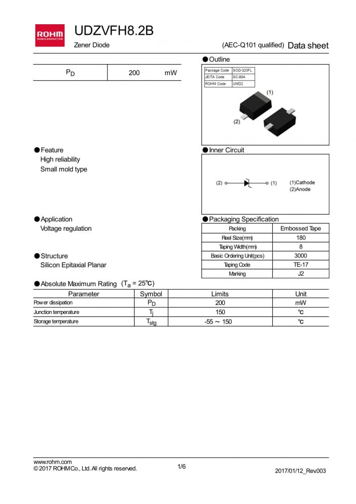 ROHM UDZVFHTE-178.2B datasheet page 1