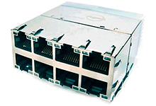 Gigabit Magnetic Jack, Integrated PSE PoE+ 2x6, without LEDs