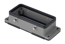 Heavy-Duty Standard (STD) Double Lever Bulkhead Mount Housing, Die-cast Aluminum, with 4 Pegs, with Gasket, Size 10B «57x27», Grey for sale