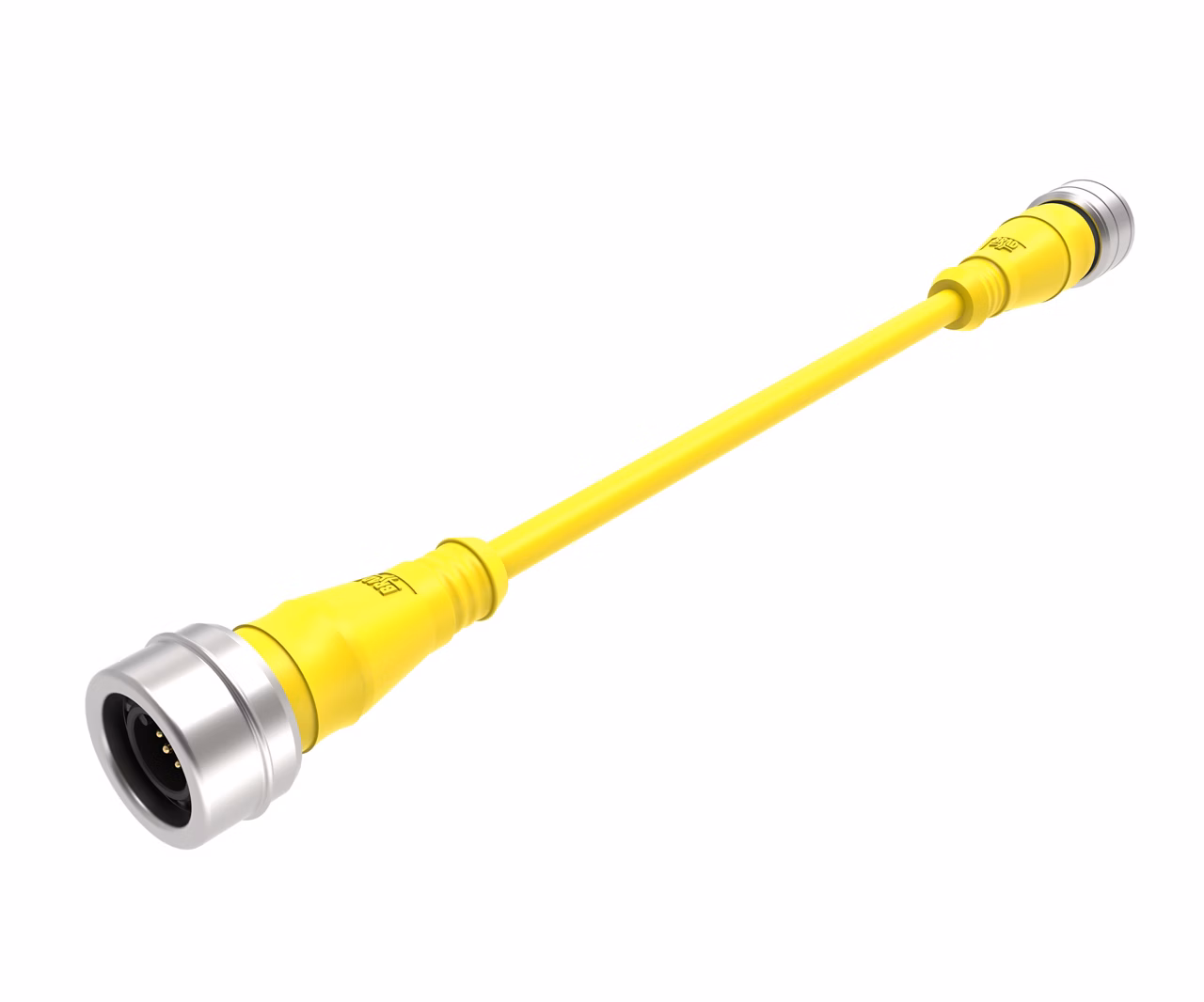 Ultra-Lock (M12) Double-Ended Cordset, 3 Poles, Female (Straight) to Male (90°), 22 AWG, TPE Cable, 1.0m (3.28') Length