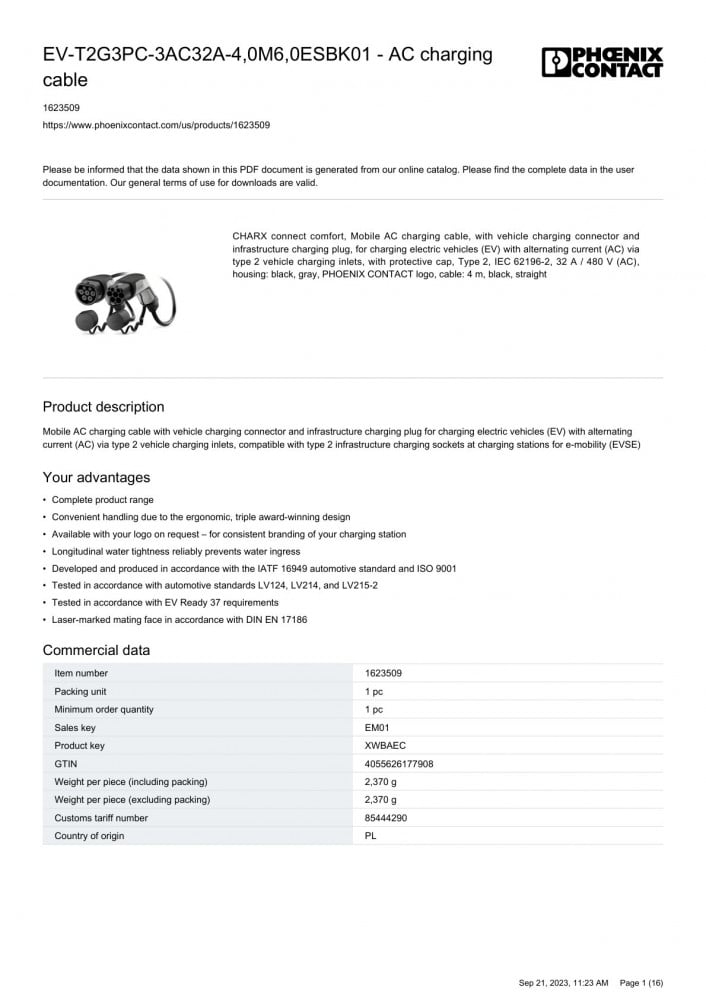 Phoenix Contact 1623509 document page 1