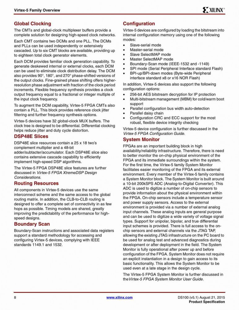Virtex-5 datasheet page 8