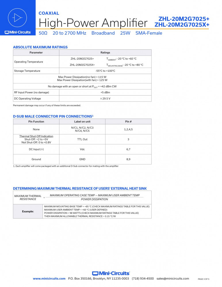 ZHL-20M2G7025X+ datasheet page 3