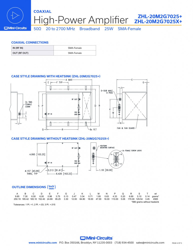 ZHL-20M2G7025X+ datasheet page 4