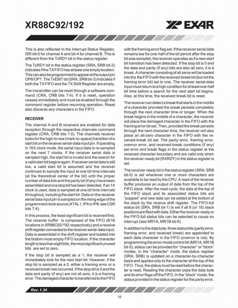 XR88C92CJ-F datasheet page 10