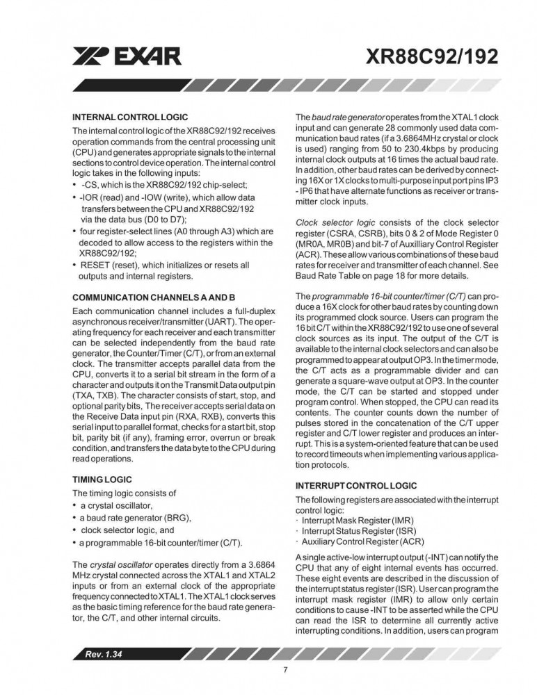 XR88C92CJ-F datasheet page 7