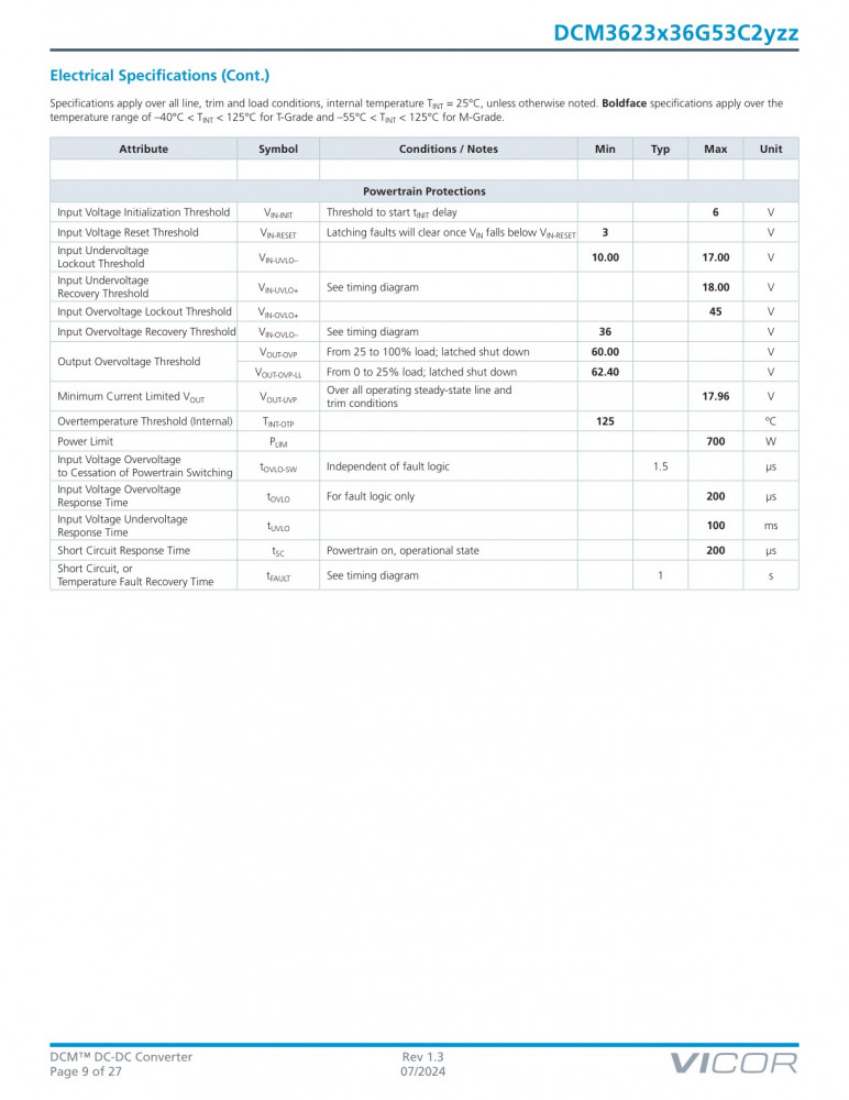 DCM3623T36G53C2T00 technical document, page 9