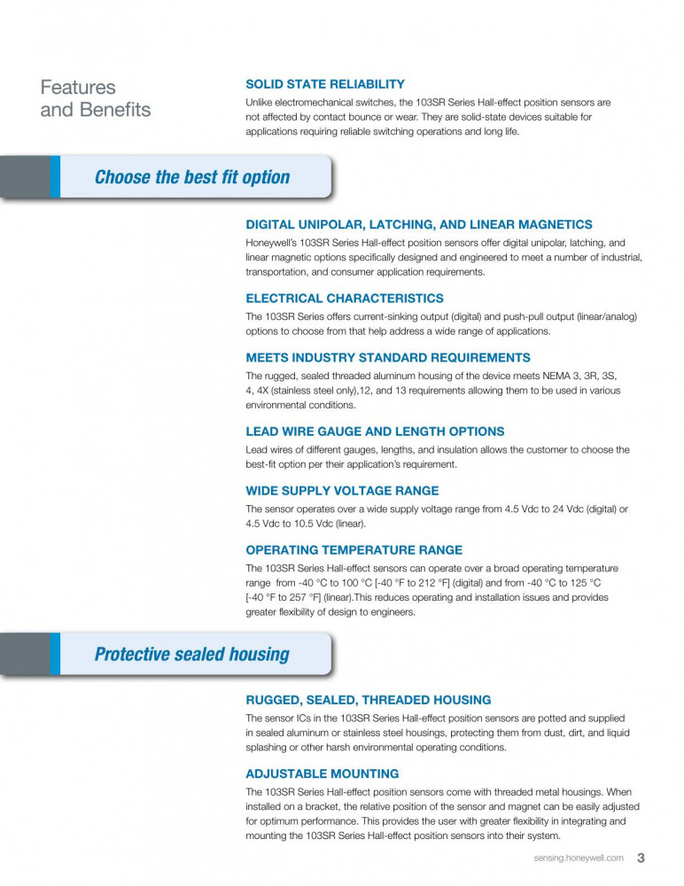 Honeywell 103SR17A-1 documentation page 3
