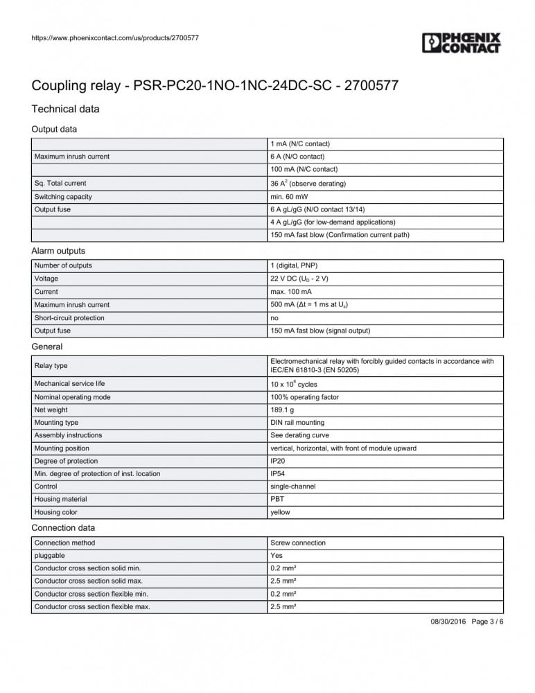 Phoenix Contact 2700577 technical document page 3