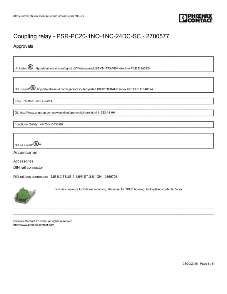 Phoenix Contact 2700577 technical document page 6