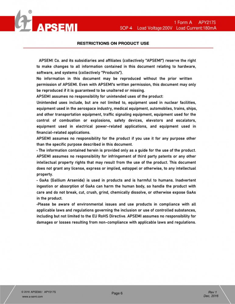 APY217S datasheet page 6