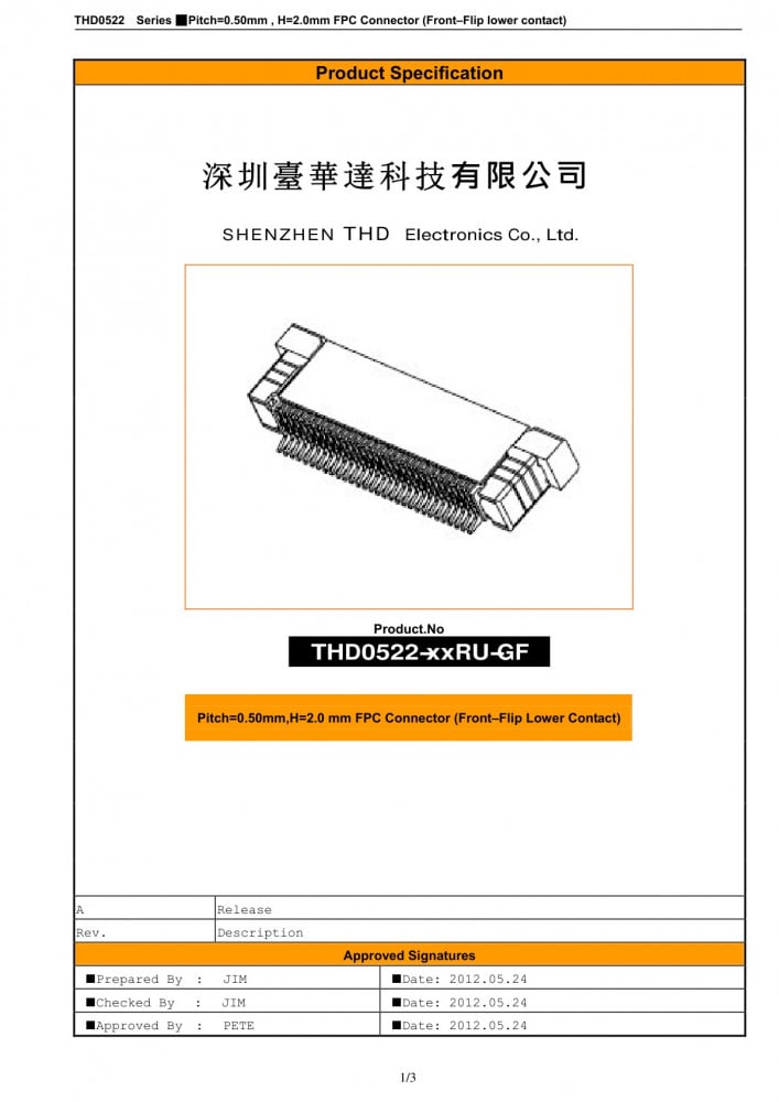 THD0522-05RU-SN datasheet page 1