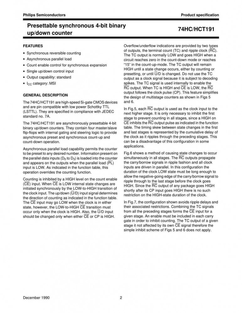 74HC191D,652 datasheet page 2