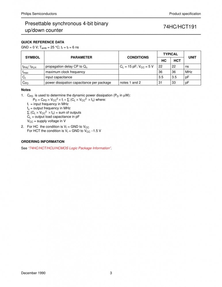 74HC191D,652 datasheet page 3
