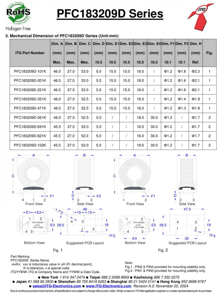 PFC183209D technical document page 2