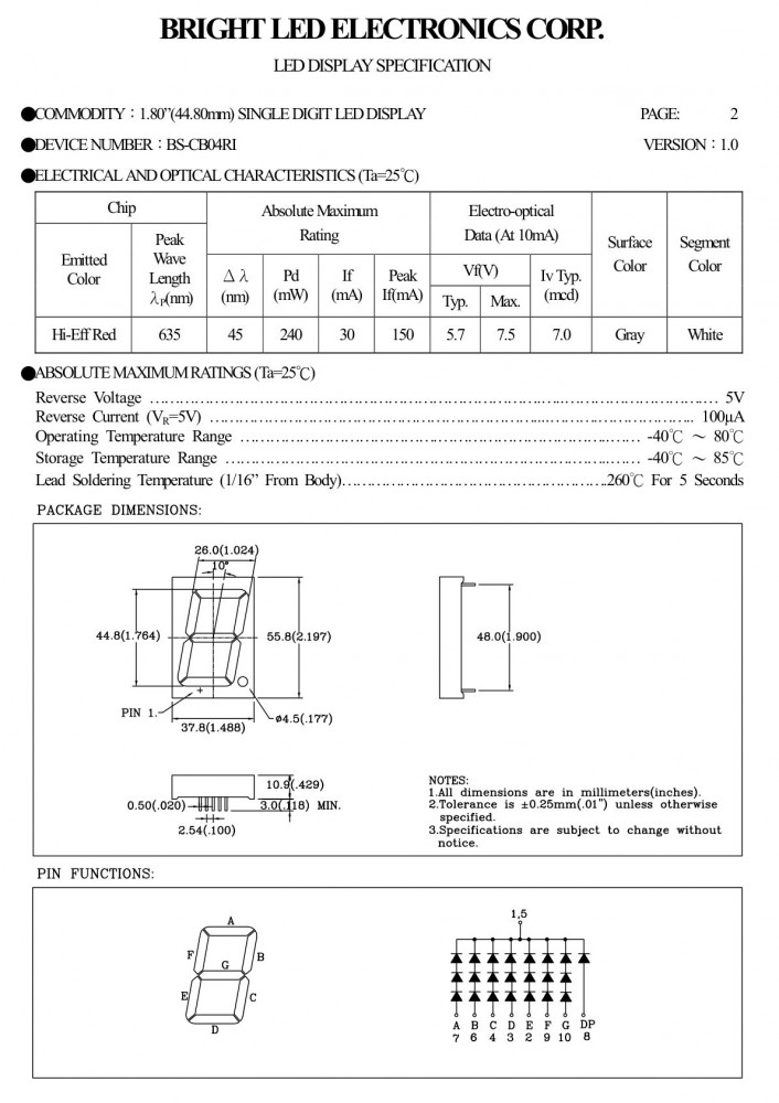 BS-CB04RI datasheet preview, page 1
