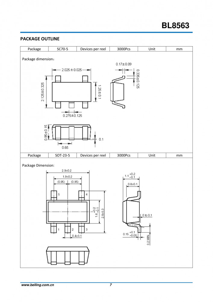 BL8563 datasheet page 7