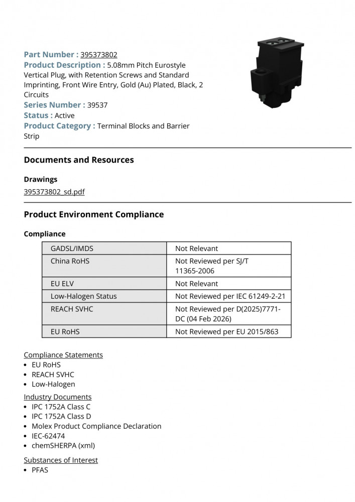 Product drawing page 1