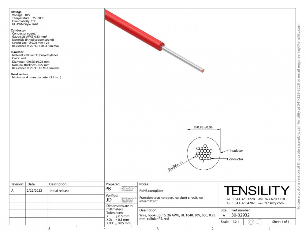 30-02932 product drawing and specification sheet