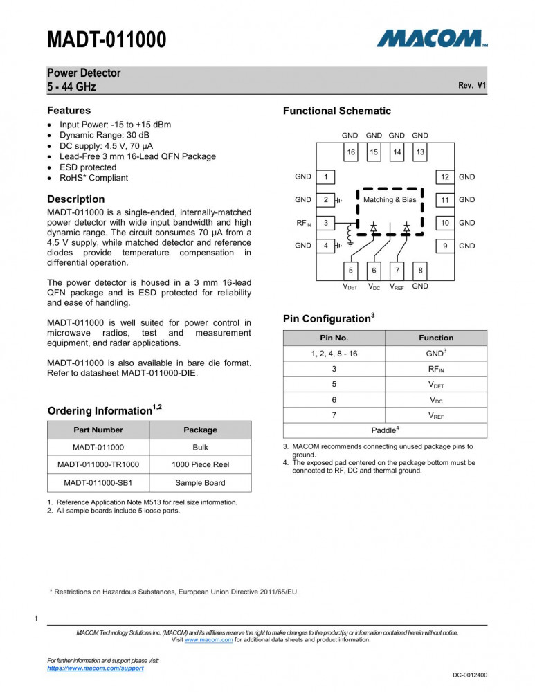 MADT-011000 technical document page 1