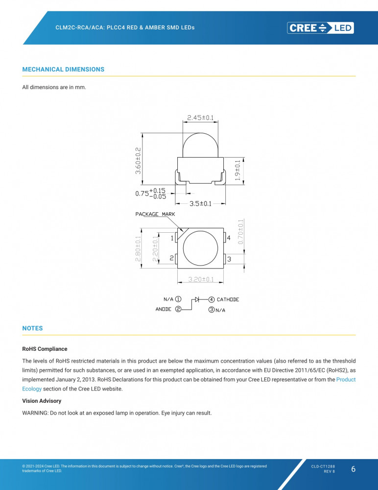 CLM2C-RCA product documentation, page 6