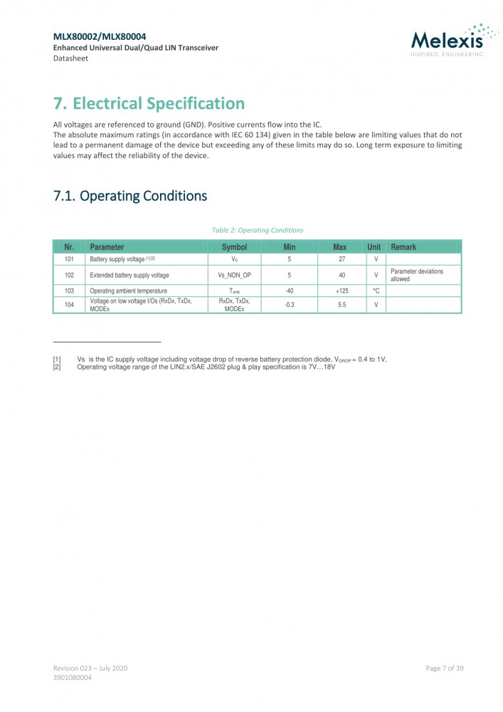 MLX80002 datasheet page 7