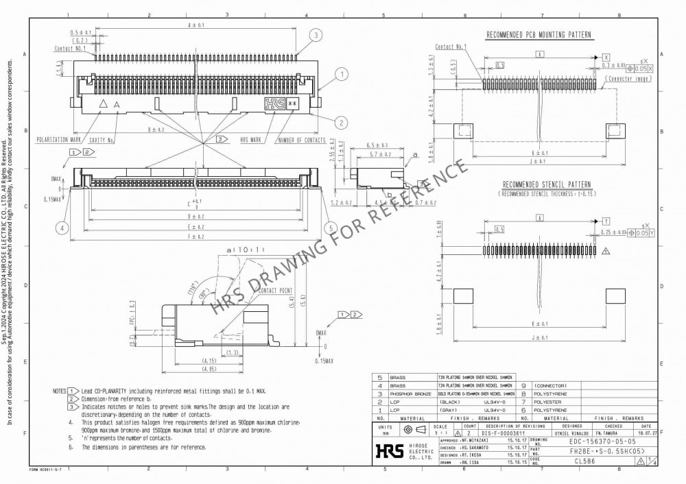 HRS FH28E series drawing page 1