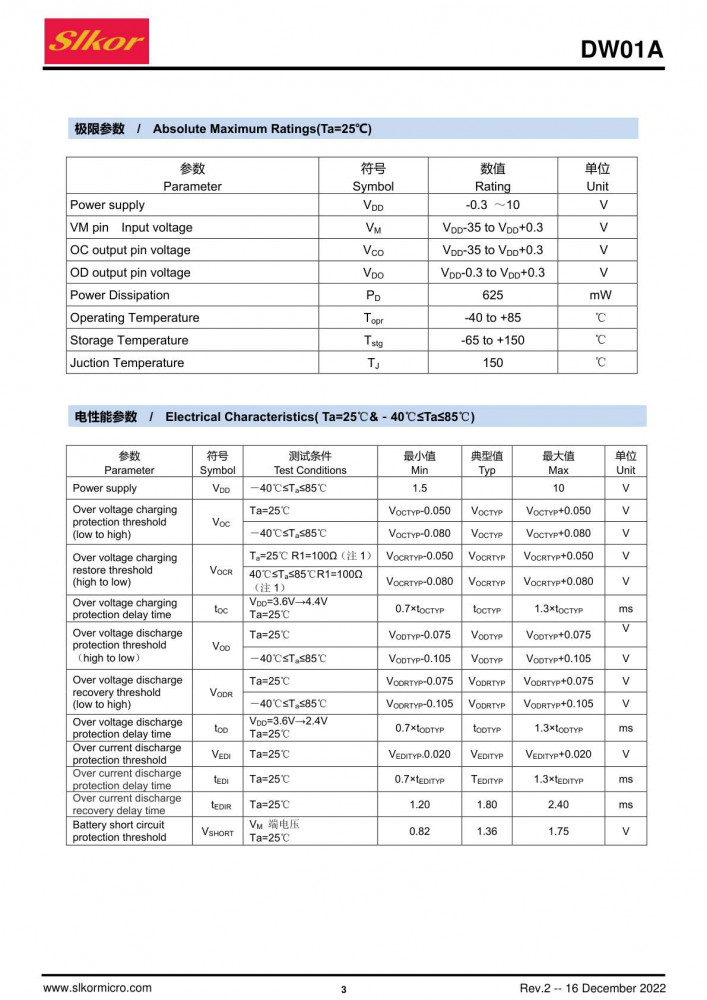 DW01A datasheet page 3