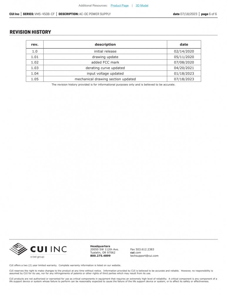 CUI VMS-450B-54-CF datasheet page 6