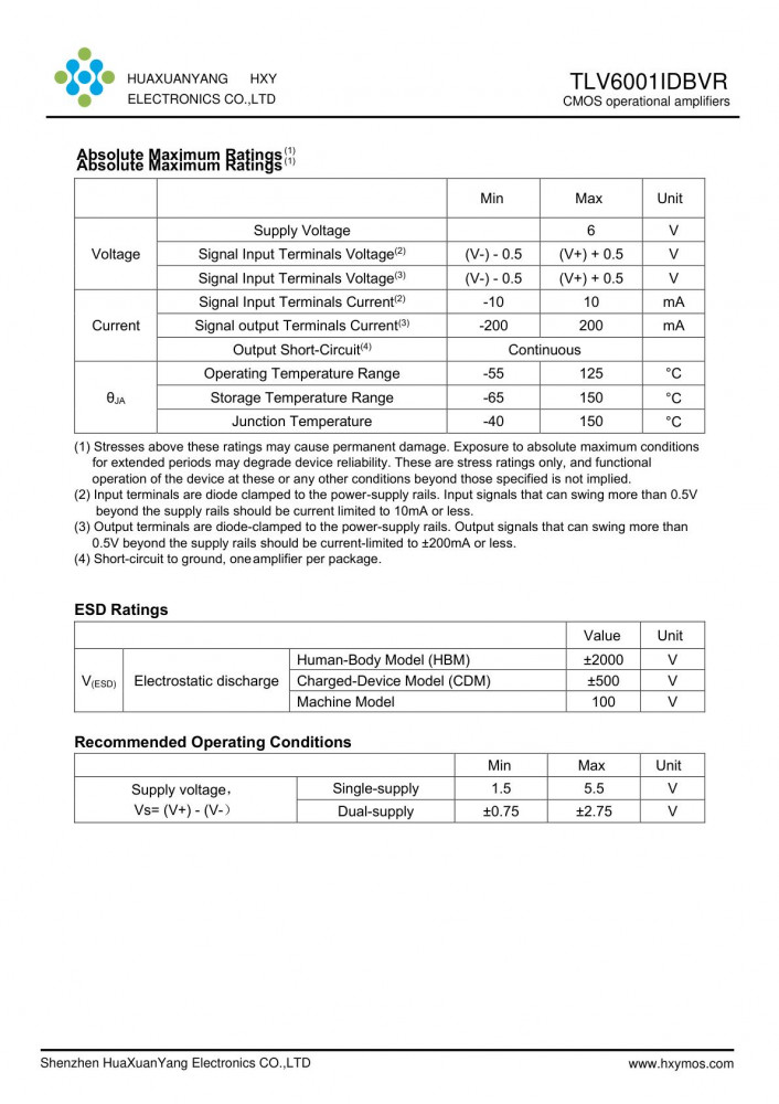 TLV6001IDBVR-HXY datasheet page 3