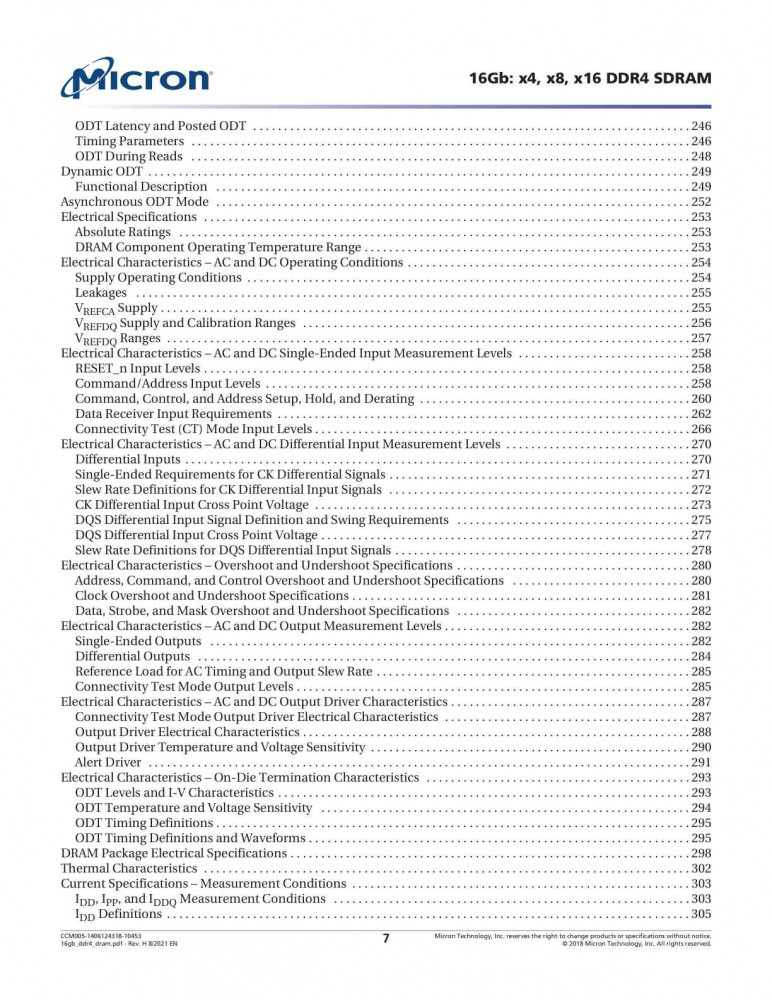 DDR4 datasheet preview, page 7