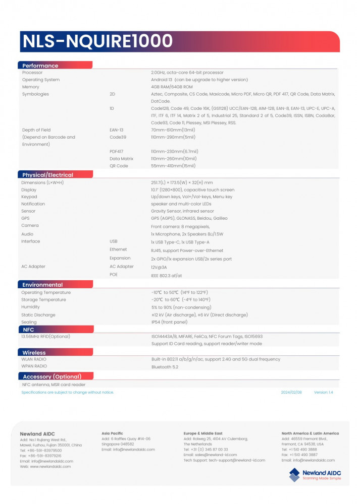NQuire1000 technical document page 2