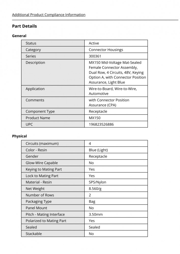 Technical document page 2 for product reference