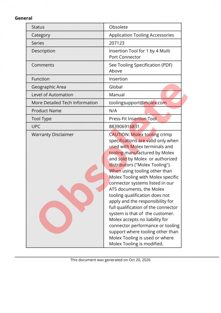 Molex 622029610 tooling document preview, page 2