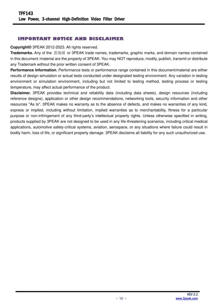 TPF143-SR datasheet page 10