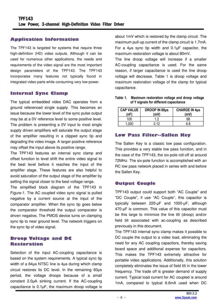 TPF143-SR datasheet page 6