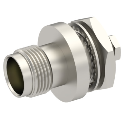 TNC / STRAIGHT JACK FEMALE SOLDER CLAMP FOR .085''/50 SR NICKEL REAR MOUNT|PANEL SEALED