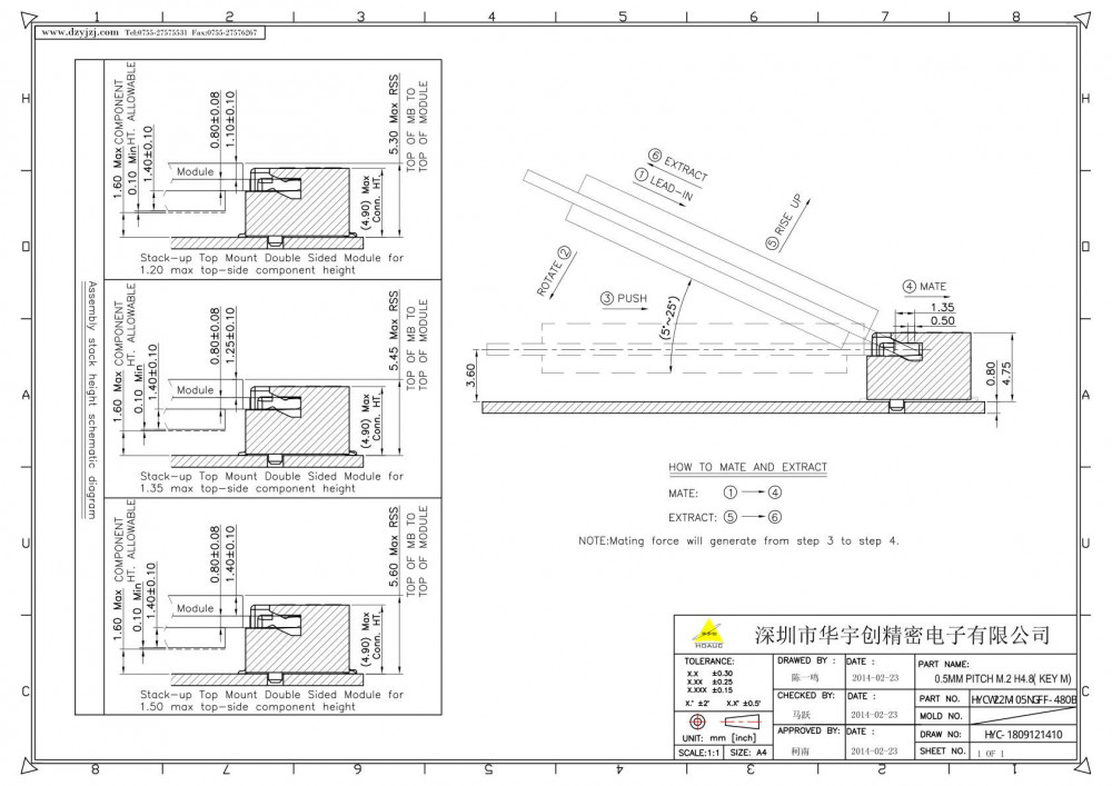 HOAUC HYCW22M-05NGFF-480B technical drawing page 2