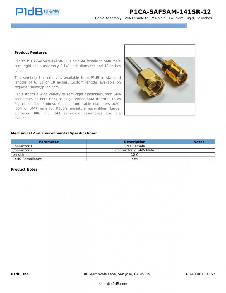 P1CA-SAFSAM-141SR-12 product visual