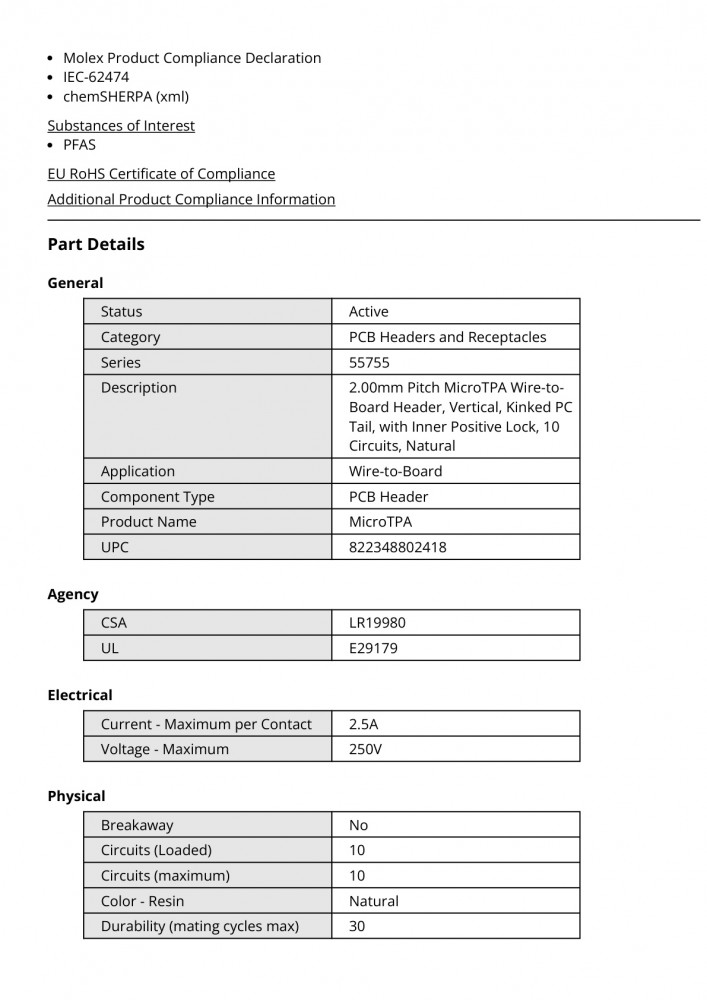 MOLEX 557551019 product document page 2