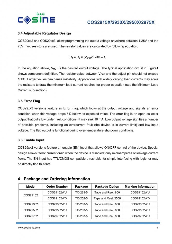 COS29152WD datasheet page 8