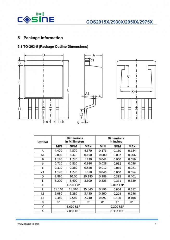 COS29152WD datasheet page 9
