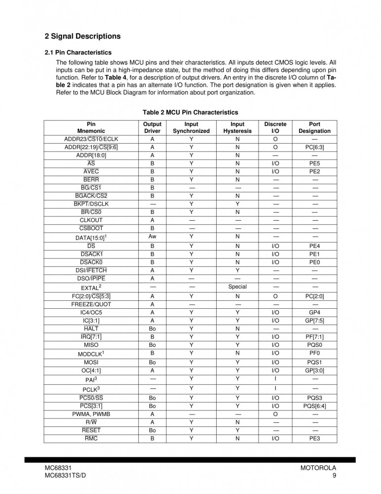 MC68331 document page 9