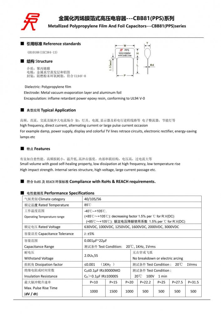 SRD PPS series datasheet page 1